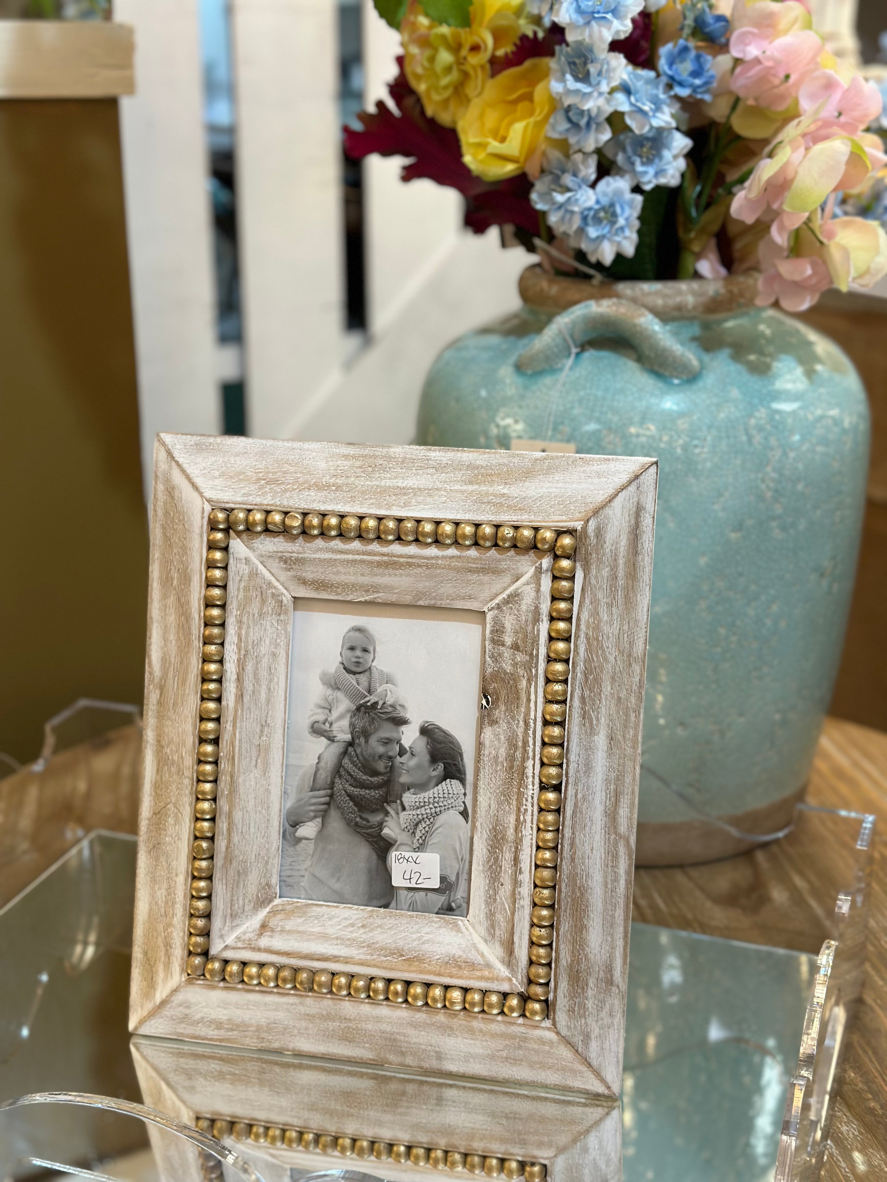 Wooden Frame with Gold Bead Lining – Southern Antiques